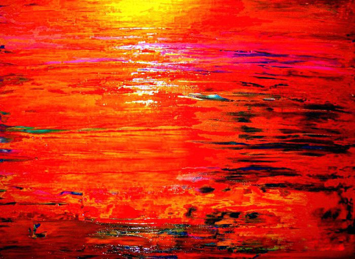 2011 Crimson and Gold Sunset painting anysize 50% off - Crimson and ...