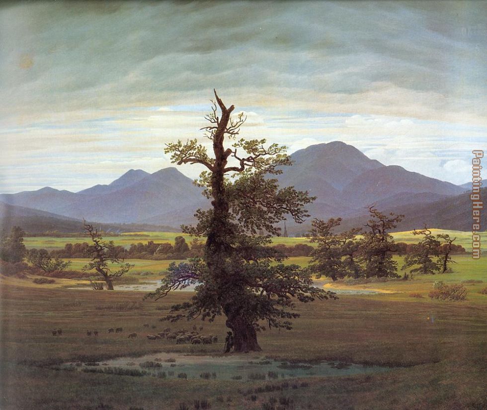 Caspar David Friedrich Landscape with Solitary Tree painting anysize 50 ...