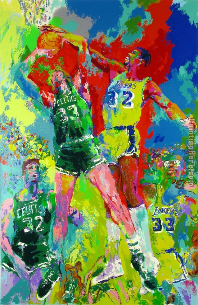 Leroy Neiman Magic Johnson painting anysize 50% off - Magic Johnson ...