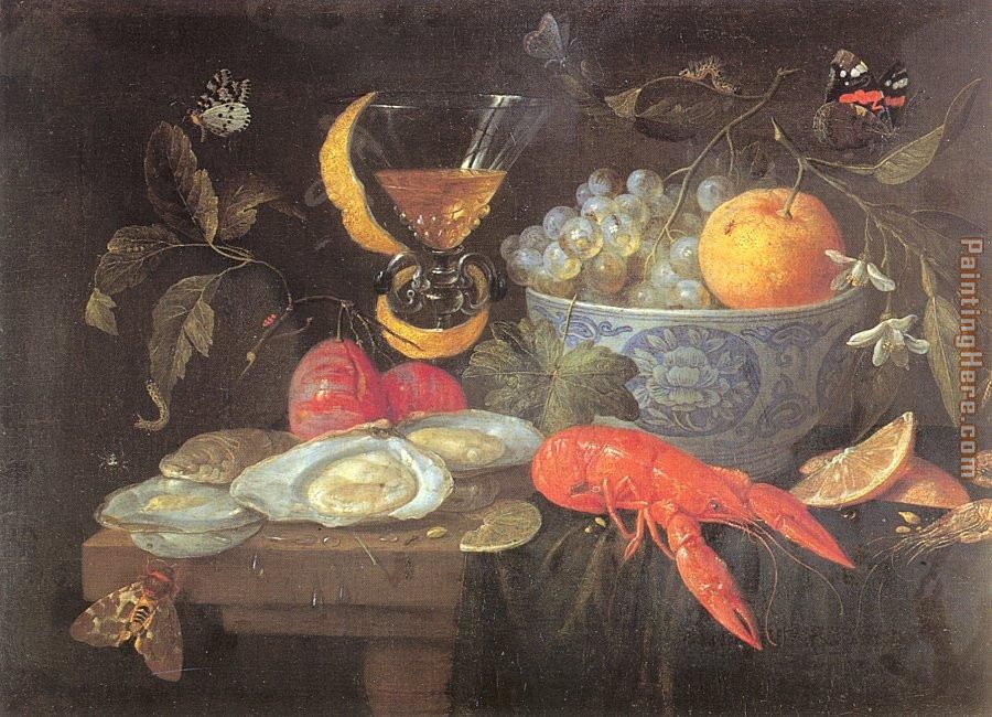 Unknown Artist Still Life with Fruit and Shellfish painting anysize 50% ...
