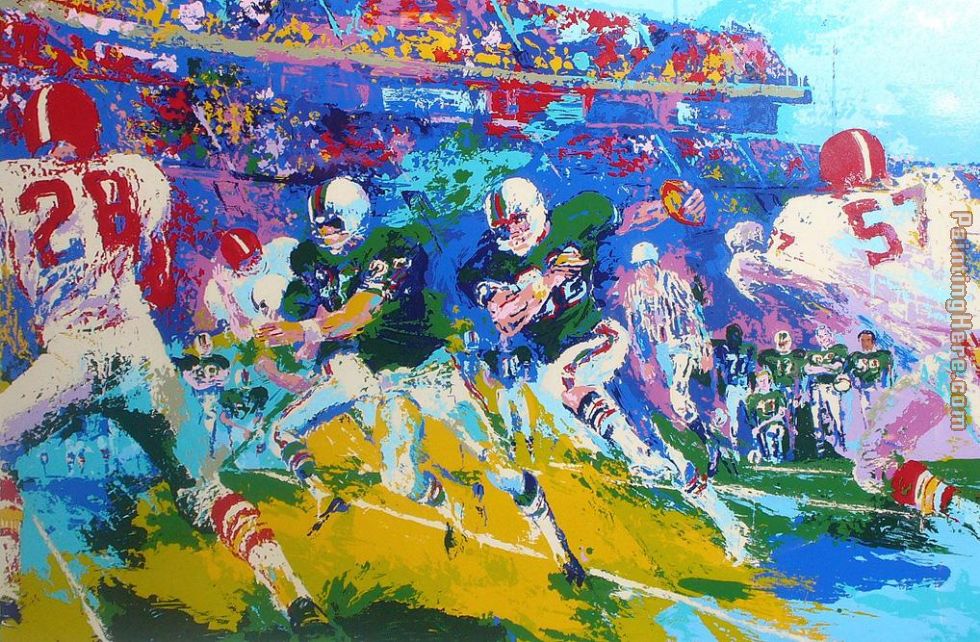Leroy Neiman Rushing Back painting anysize 50% off - Rushing Back ...