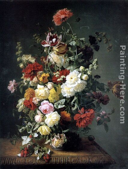 Simon Saint-Jean A Still life with Flowers and Wild Raspberries ...