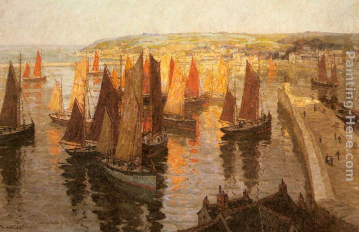 Terrick Williams Red and Gold Brixham painting anysize 50% off - Red ...