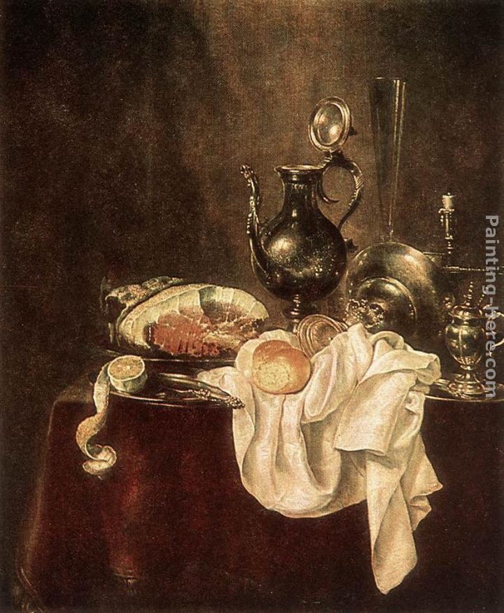 Willem Claesz Heda Ham and Silverware painting anysize 50% off - Ham ...