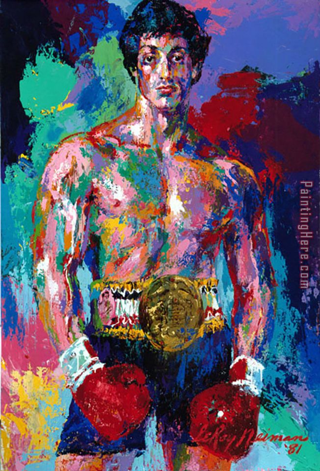 Leroy Neiman Rocky Balboa 1981 painting anysize 50% off - Rocky Balboa ...