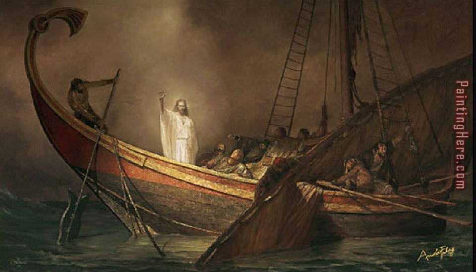 Unknown Artist Jesus Calms The Storm painting anysize 50% off - Jesus ...